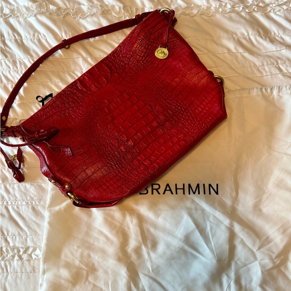 Brahmin | Bags | Brahmin Shoulder Bagpurse Red Crocodile Embossed ...